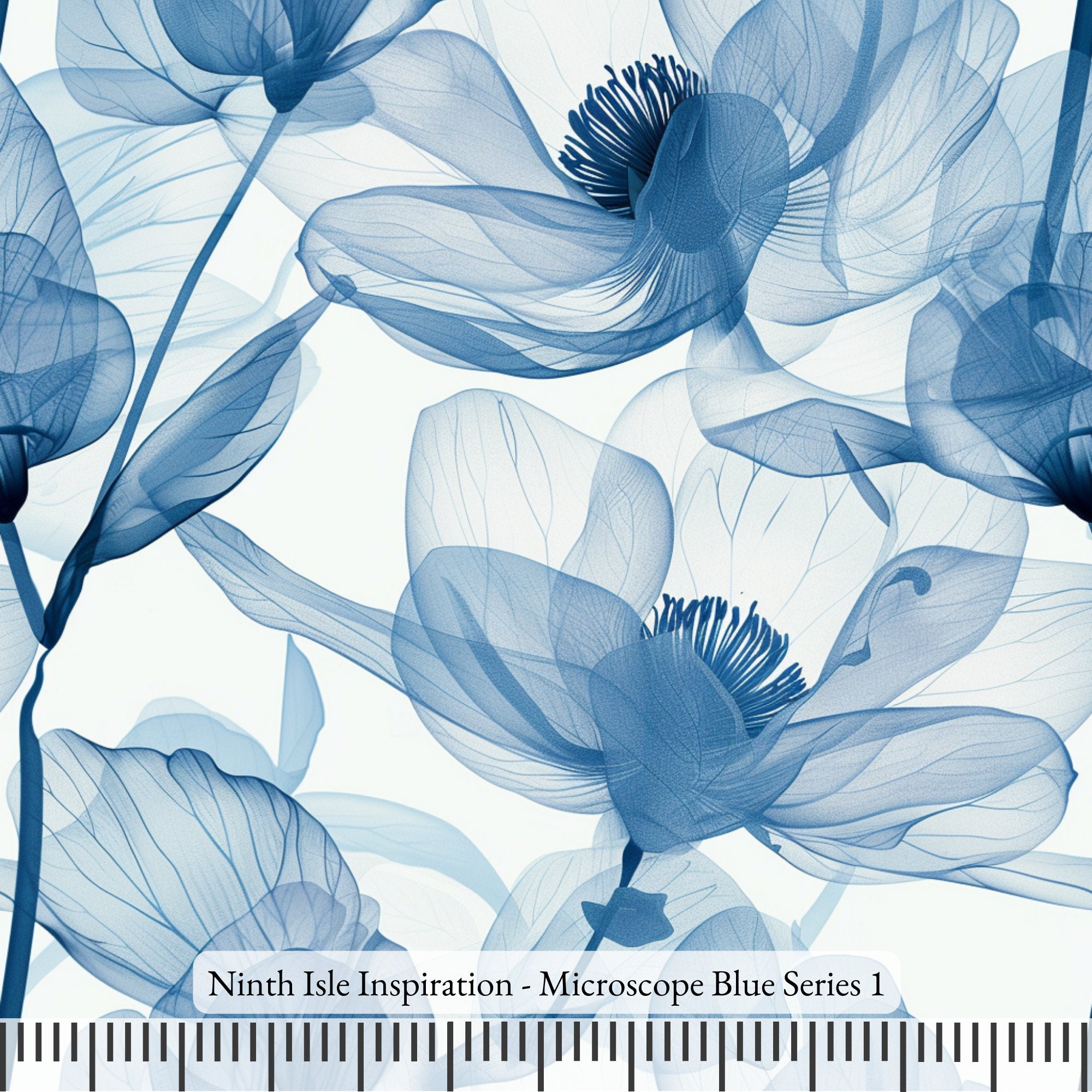 Microscope Blue Cotton Fabric by the Yard Ninthisle Inspiration ...