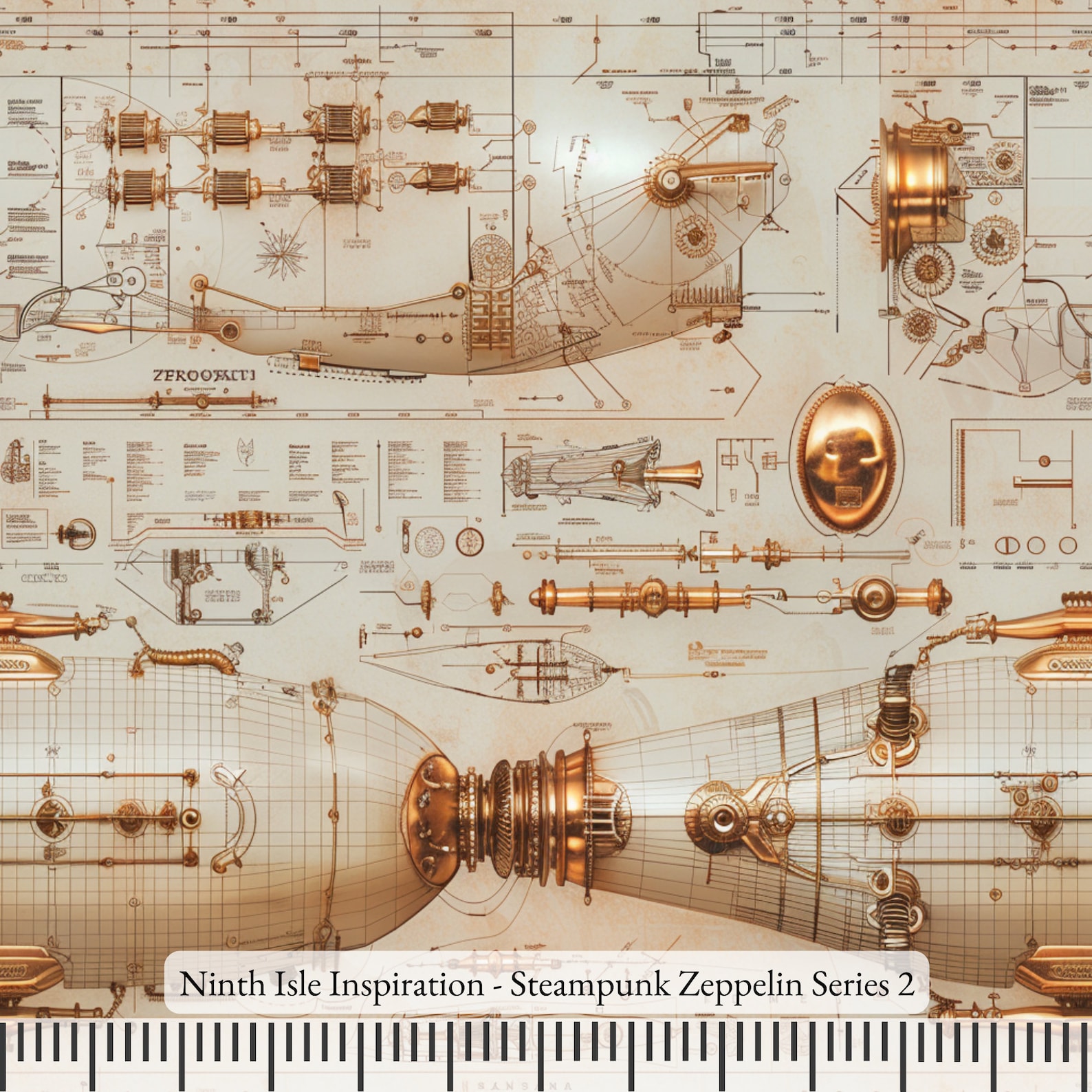 Print in Hawaii, Steampunk Zeppelin Cotton Fabric by the Yard - Etsy