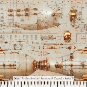 Print in Hawaii, Steampunk Zeppelin Cotton Fabric by the Yard - Etsy