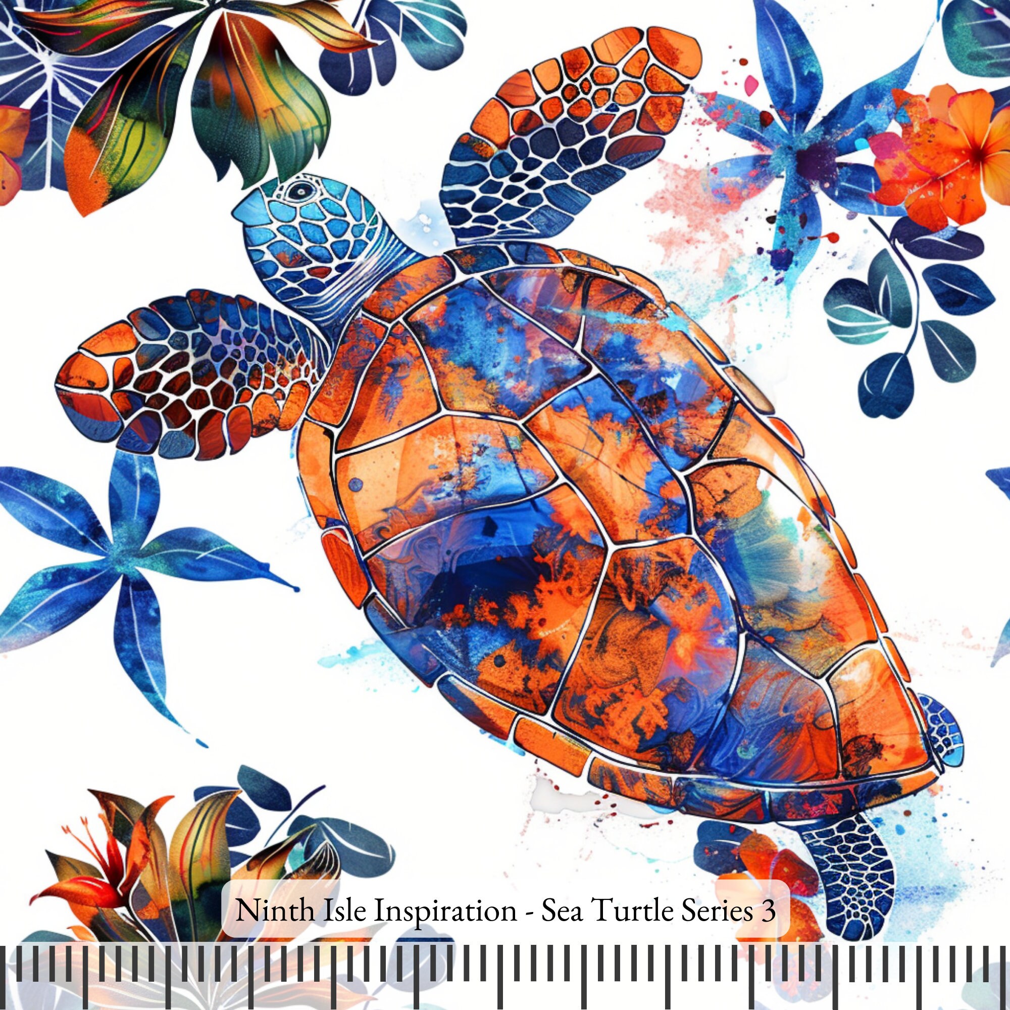 Sea Turtle Cotton Fabric by the Yard - Ninthisle Inspiration Exclusive ...
