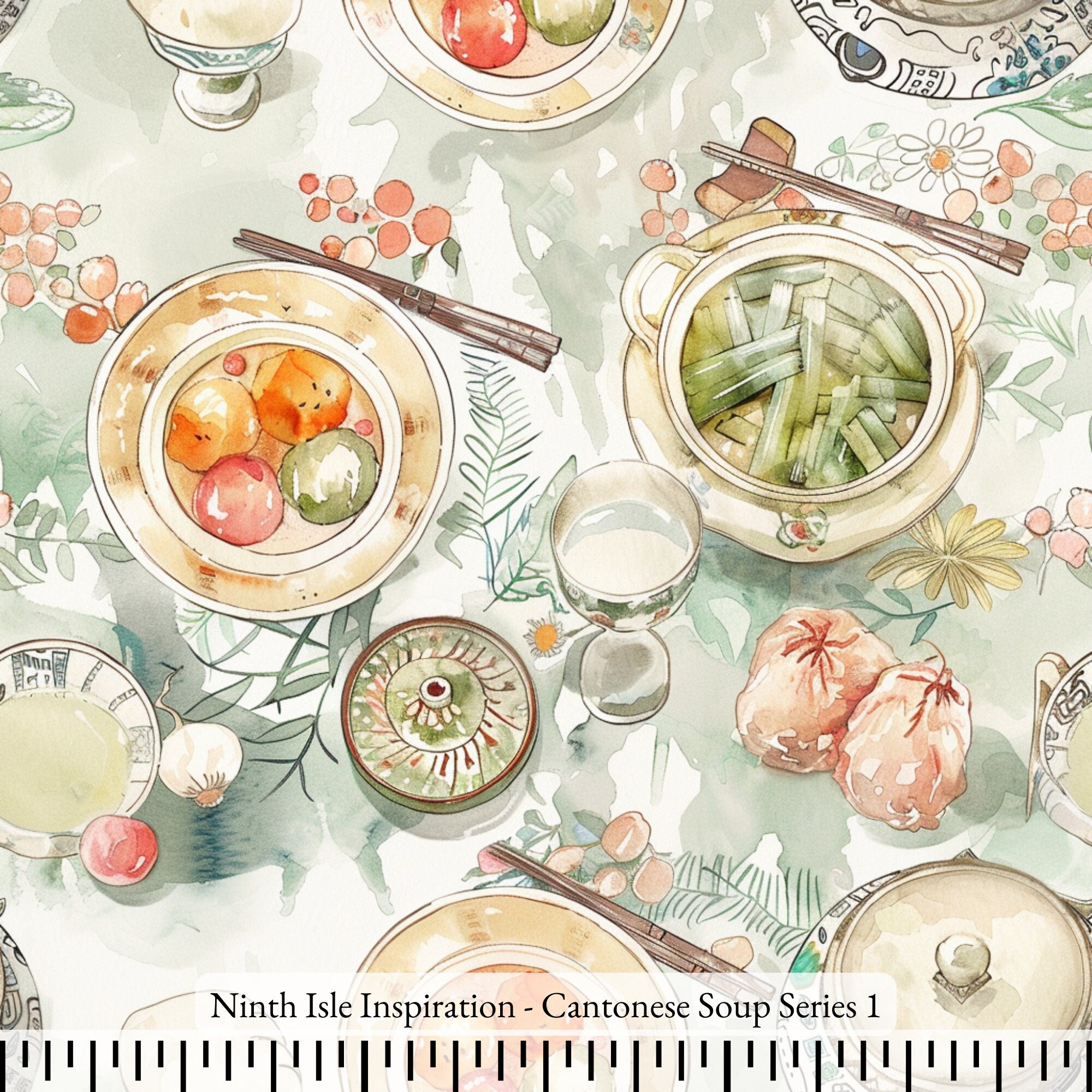 Fabric Print in HI, Cantonese Soup Rayon Fabric by the Yard - Etsy