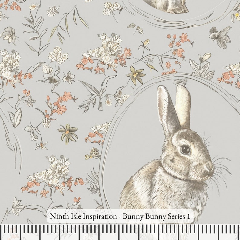 Bunny Bunny Cotton Fabric by the Yard Ninthisle Inspiration Exclusive ...