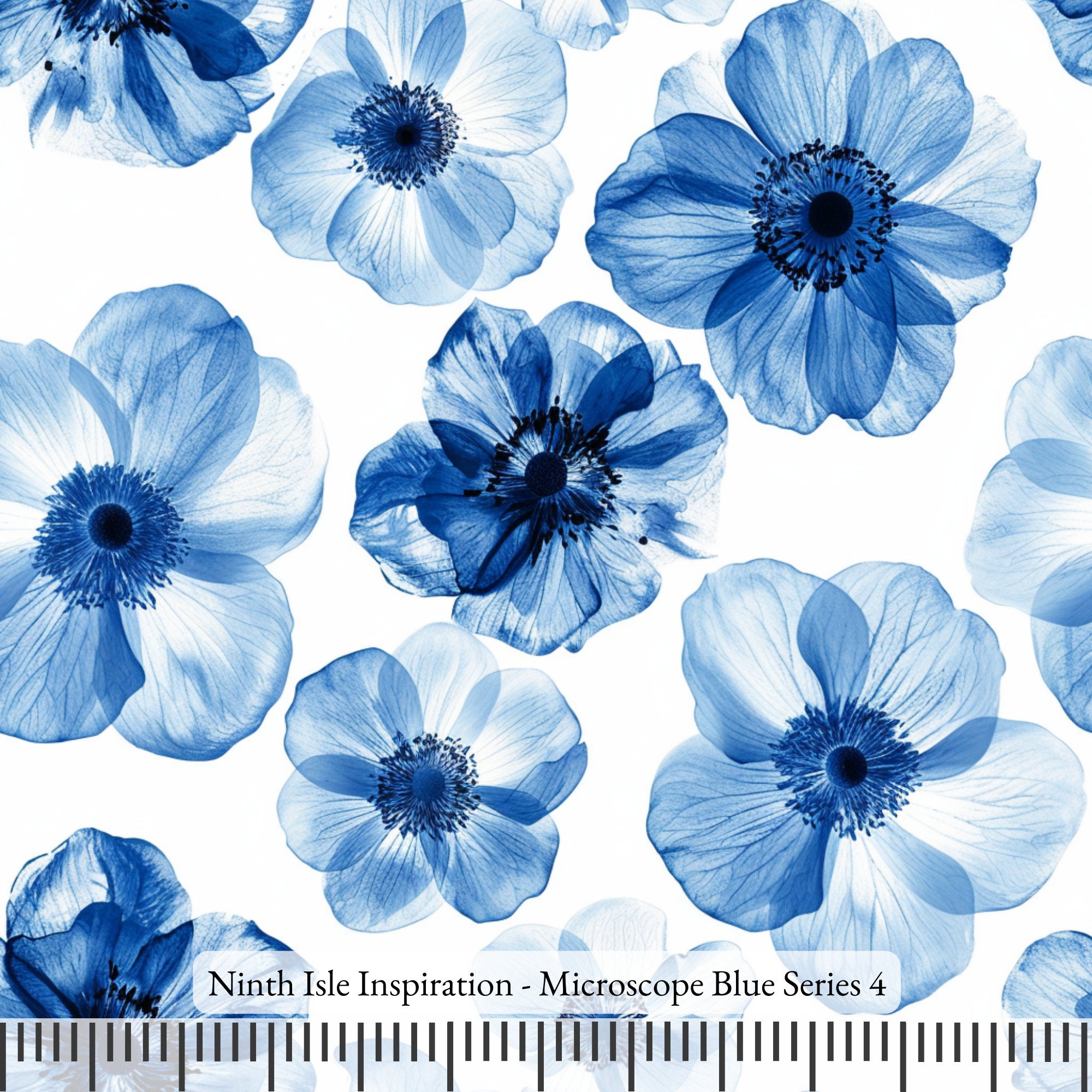 Microscope Blue Cotton Fabric by the Yard Ninthisle Inspiration ...