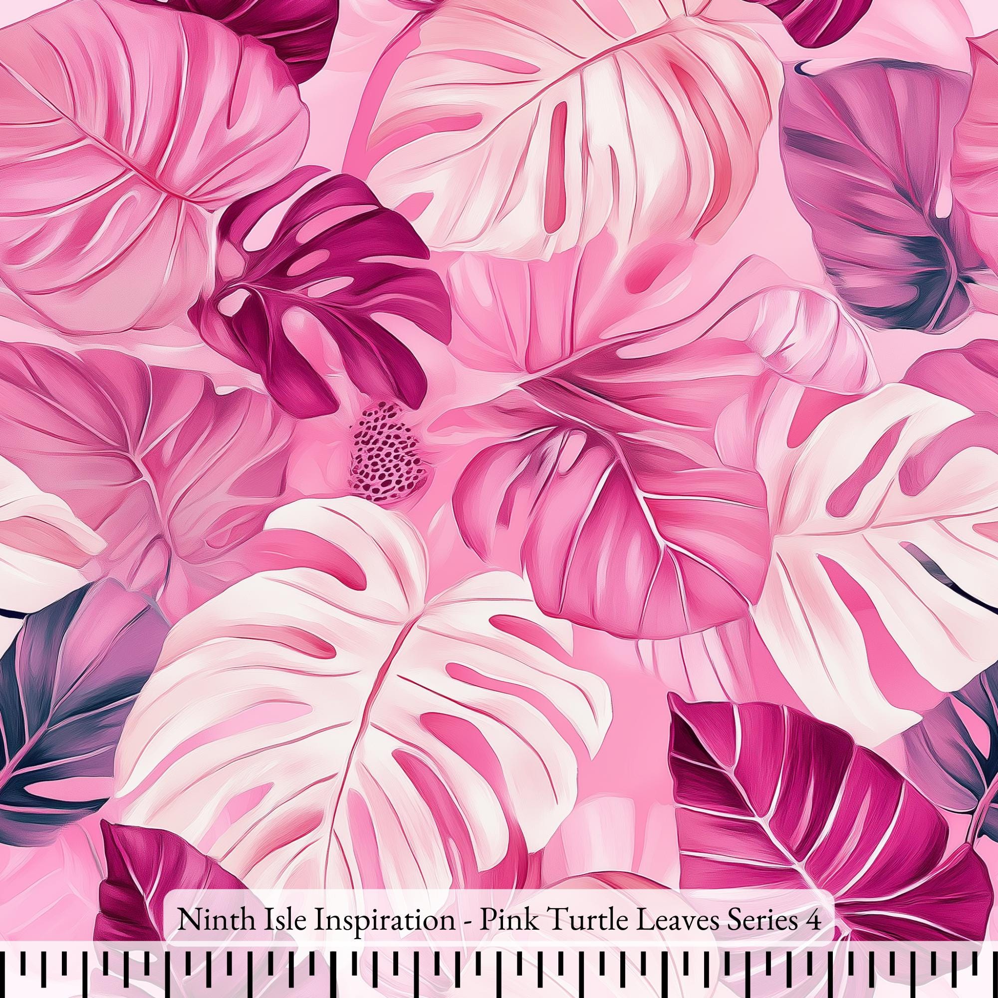 Pink Turtle Leaves Rayon Fabric by the Yard - Etsy