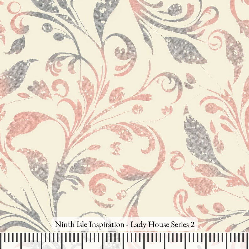 Lady House Cotton Fabric by the Yard Ninthisle Inspiration Exclusive ...