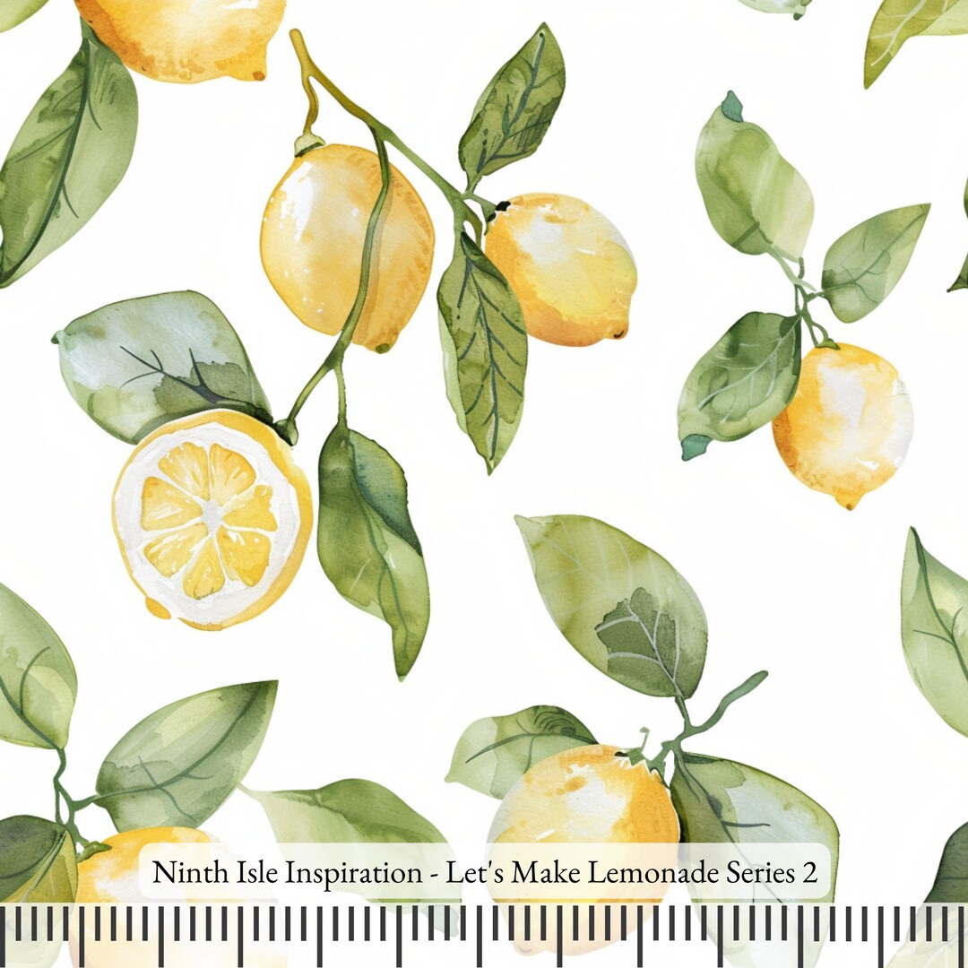 Print in Hawaii Fabric, Let's Make Lemonade Cotton Poplin Fabric by the ...
