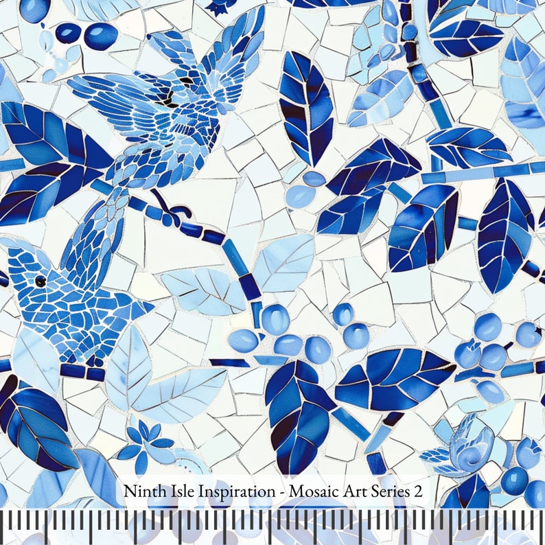 Mosaic Art Rayon Fabric by the Yard Ninthisle Inspiration Exclusive ...