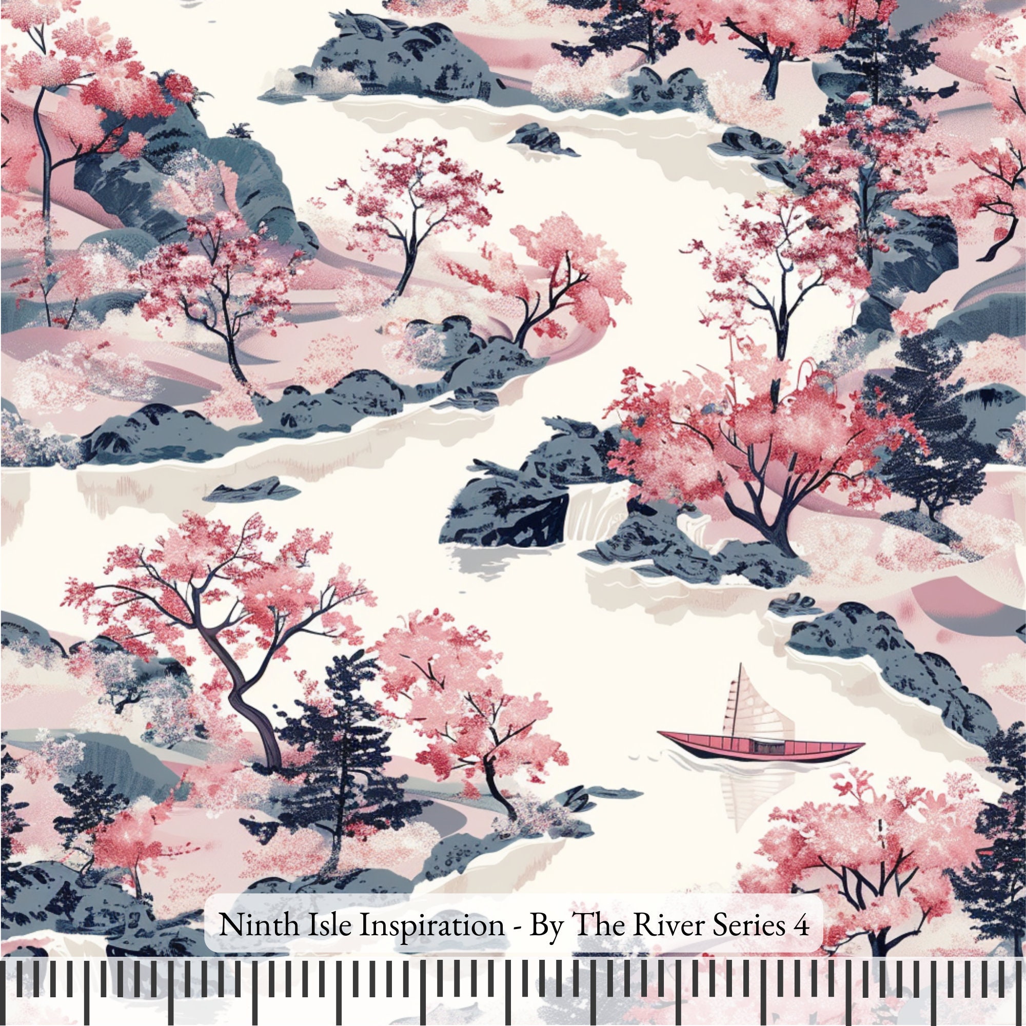 By the River Rayon Fabric by the Yard Ninthisle Inspiration Exclusive ...