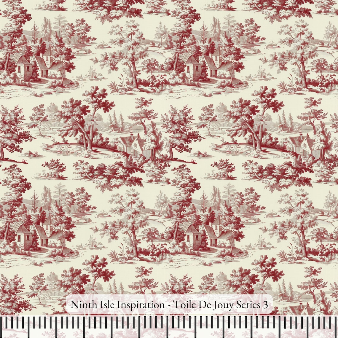 Toile De Jouy Cotton Fabric by the Yard Ninthisle Inspiration Exclusive ...