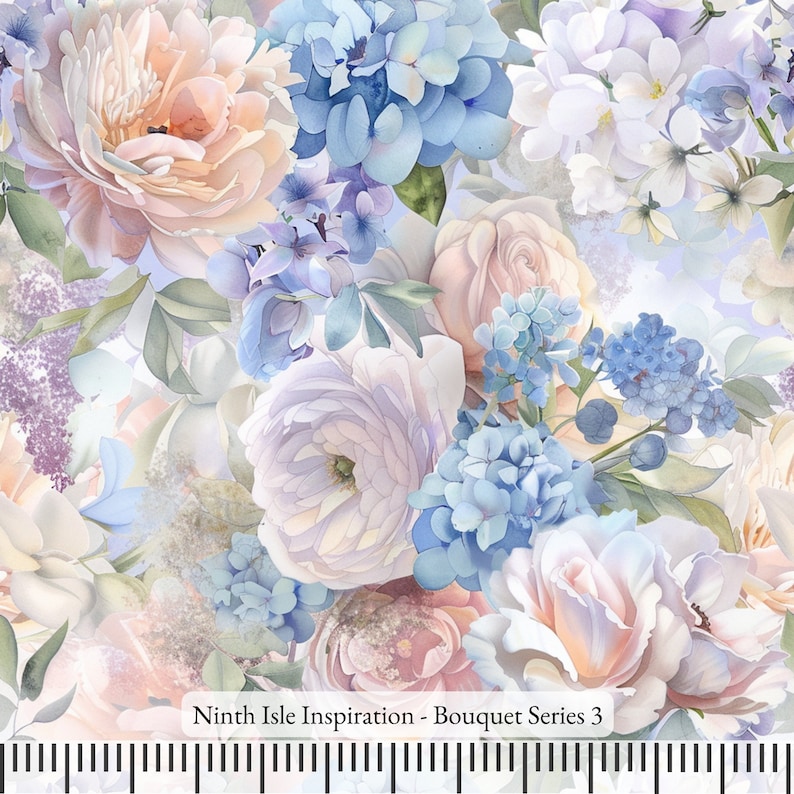 Bouquet Rayon Fabric by the Yard Ninthisle Inspiration Exclusive ...
