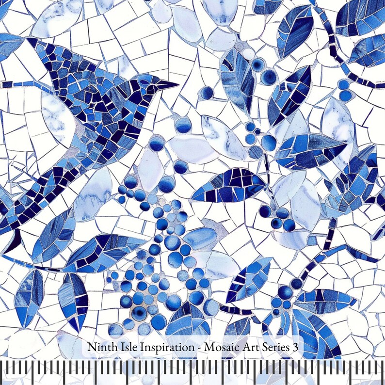 Mosaic Art Rayon Fabric by the Yard Ninthisle Inspiration Exclusive ...