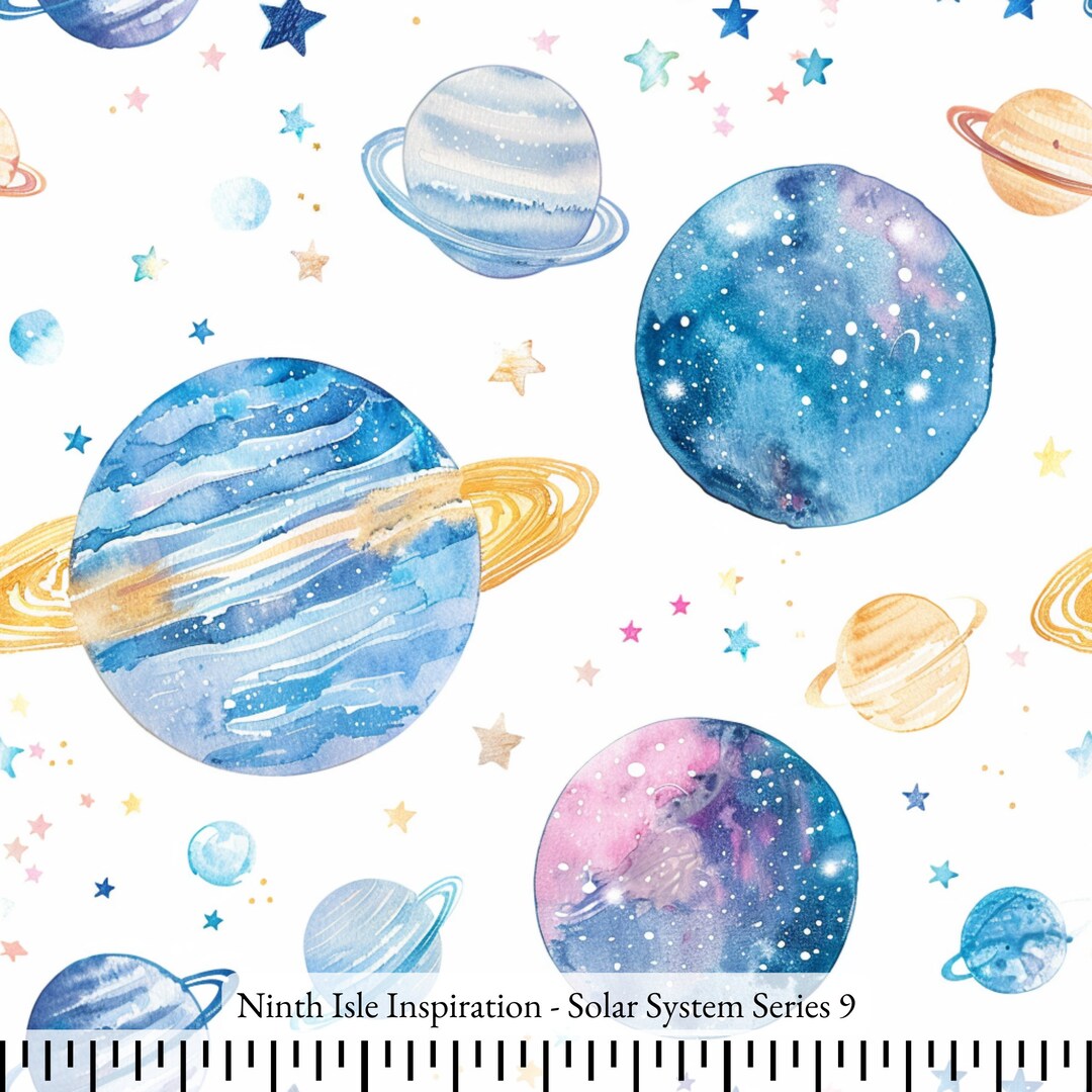 Solar System Cotton Fabric by the Yard Ninthisle Inspiration Exclusive ...