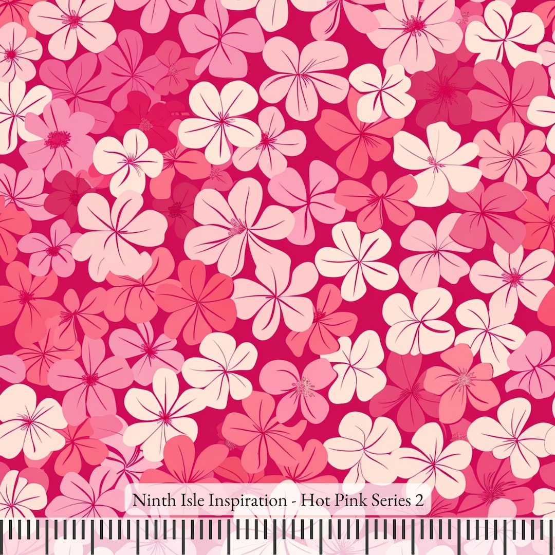 Hot Pink Cotton Fabric by the Yard Ninthisle Inspiration Exclusive ...