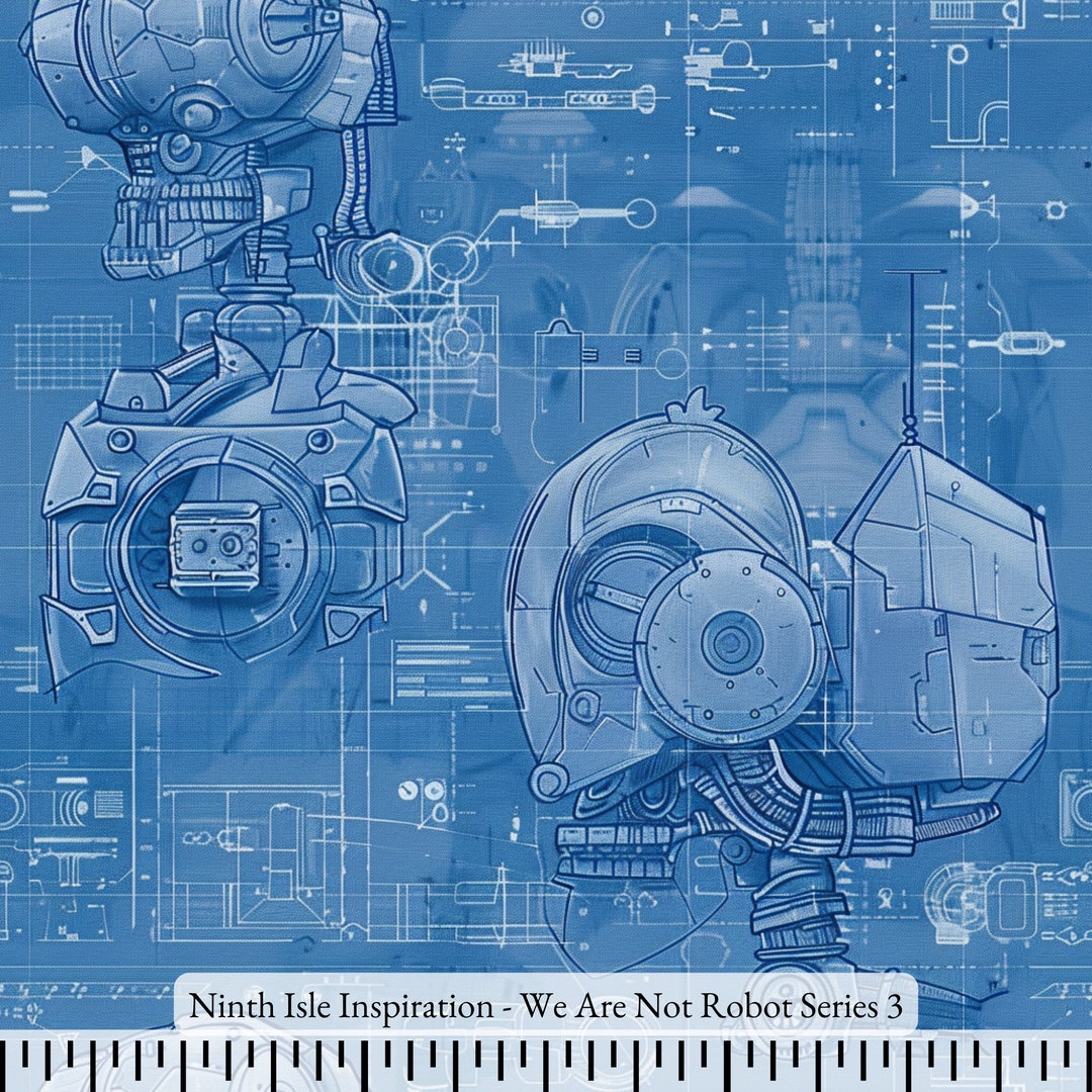 We Are Not Robot Cotton Fabric by the Yard Ninthisle Inspiration ...