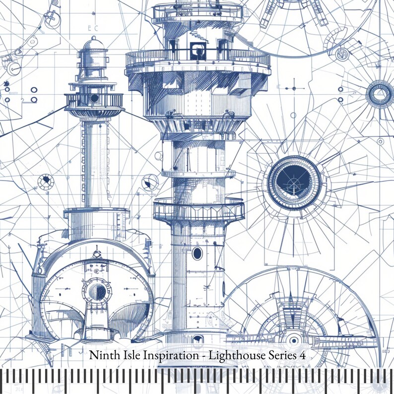 Lighthouse Cotton Fabric by the Yard - Ninthisle Inspiration Exclusive ...