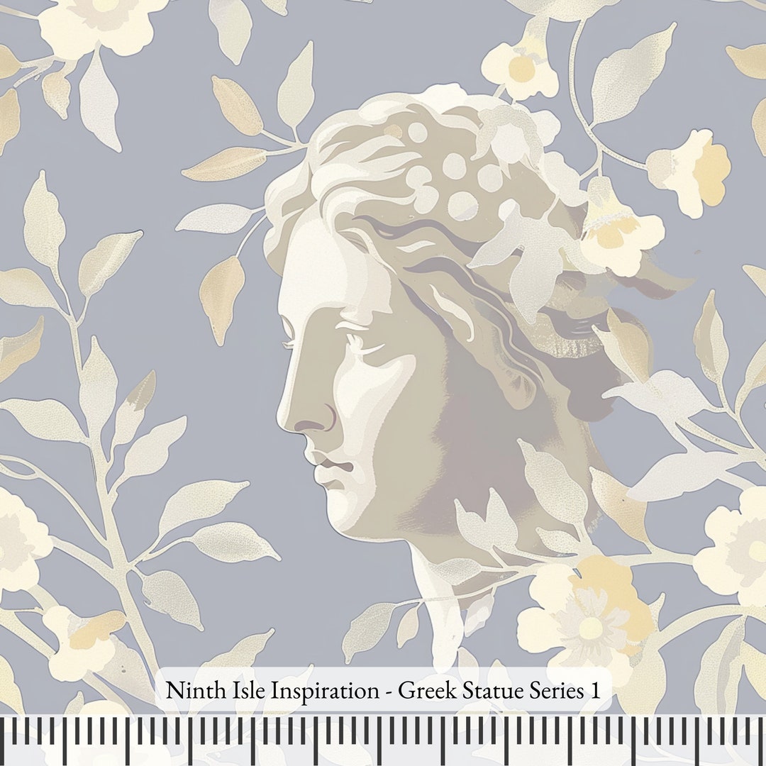 Print in Hawaii, Greek Statue Cotton Fabric by the Yard - Ninthisle ...