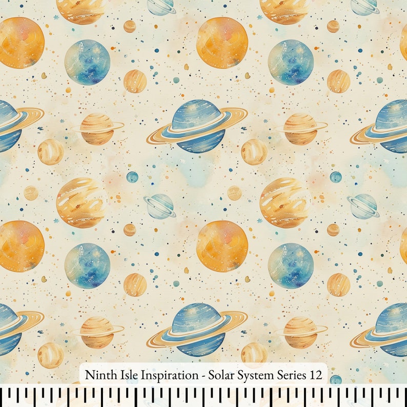 Solar System Cotton Fabric by the Yard - Ninthisle Inspiration ...