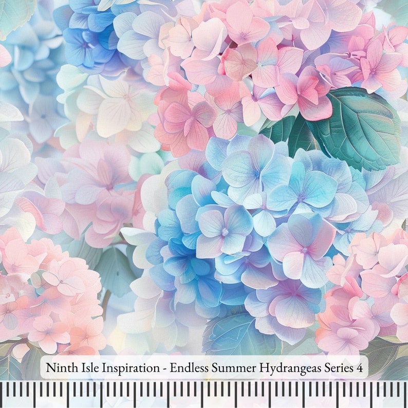 Endless Summer Hydrangeas Cotton Fabric by the Yard Ninthisle ...