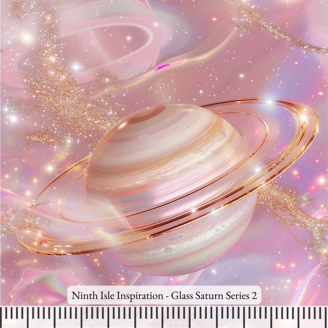 Fabric Print in HI, Glass Saturn Rayon Fabric by the Yard - Etsy