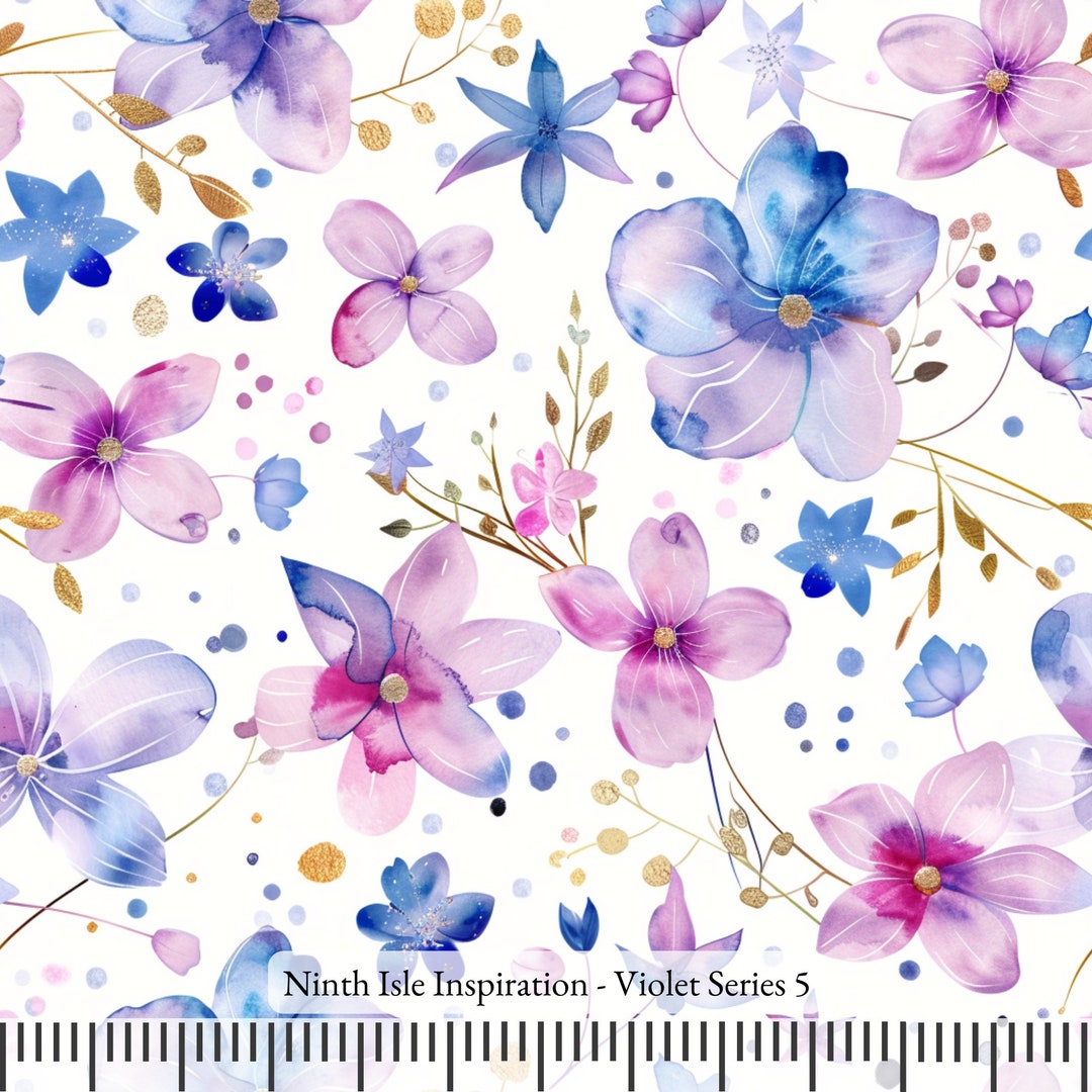 Violet Rayon Fabric by the Yard Ninthisle Inspiration Exclusive Elegant ...
