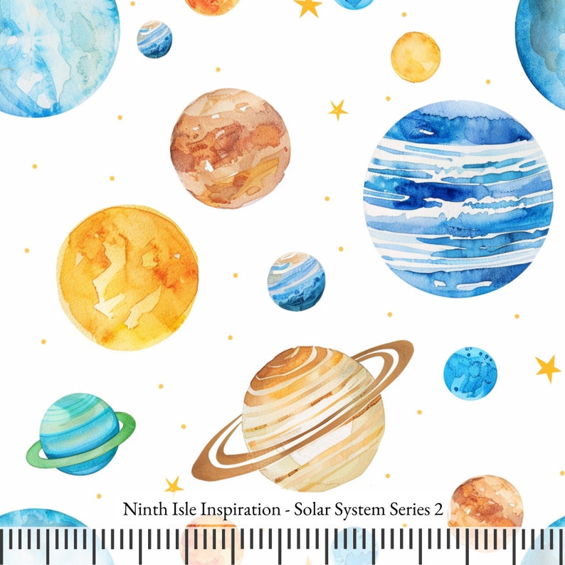 Print in Hawaii Fabric, Solar System Cotton Poplin Fabric by the Yard ...