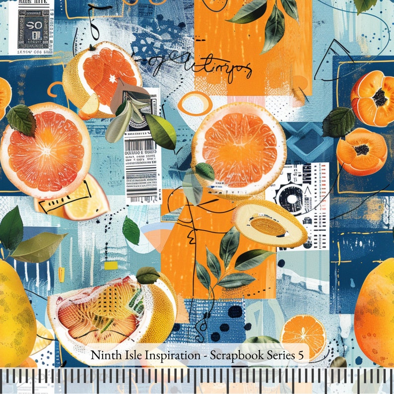 Scrapbook Cotton Fabric by the Yard - Ninthisle Inspiration Exclusive ...