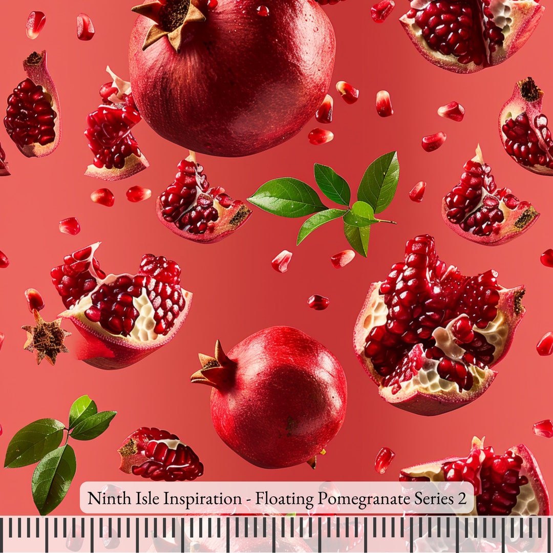 Floating Pomegranate Cotton Fabric by the Yard - Ninthisle Inspiration ...