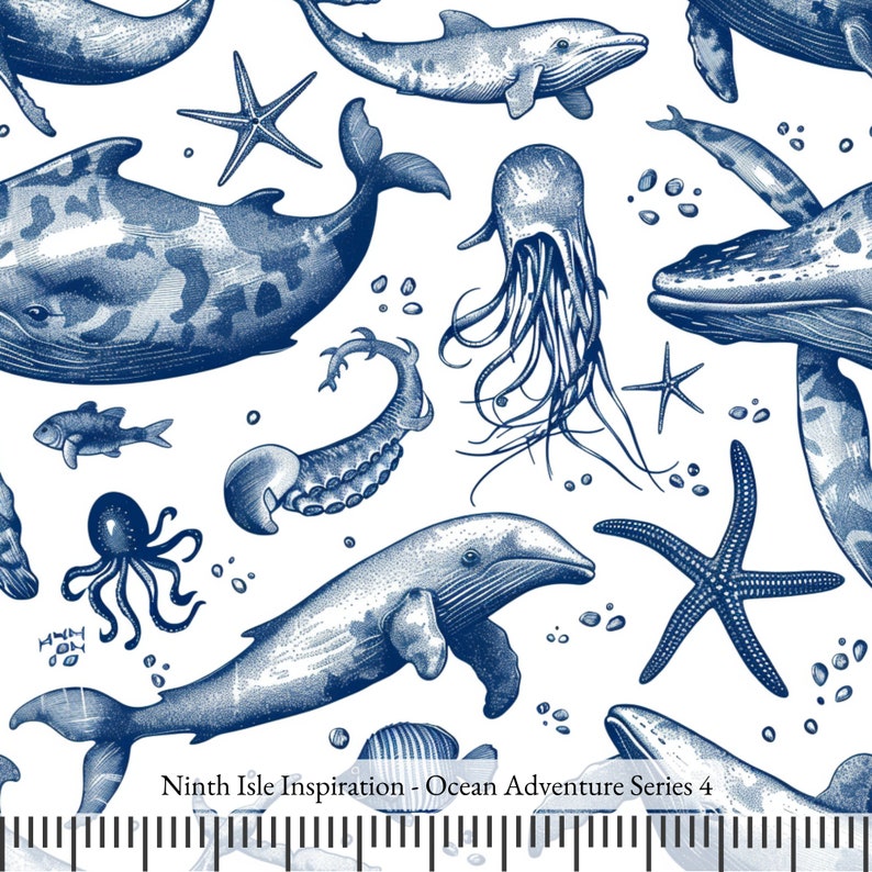 Ocean Adventure Cotton Fabric by the Yard Ninthisle Inspiration ...