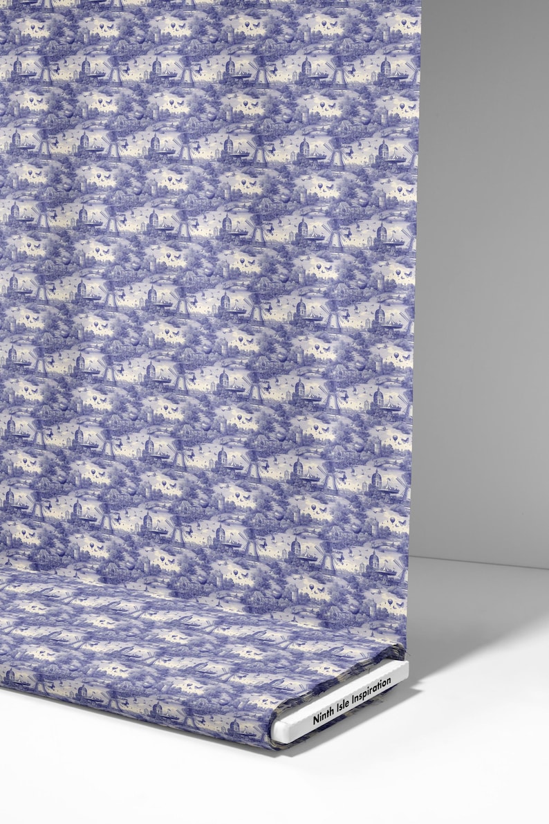 Fabric, Toile De Jouy Lavender World Cotton Canvas Fabric by the Yard ...