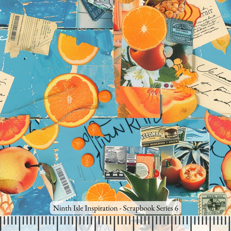 Scrapbook Cotton Fabric by the Yard - Ninthisle Inspiration Exclusive ...
