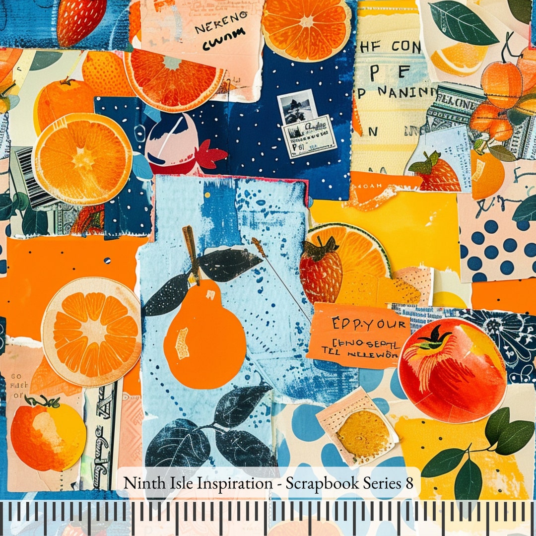 Scrapbook Cotton Fabric by the Yard - Ninthisle Inspiration Exclusive ...