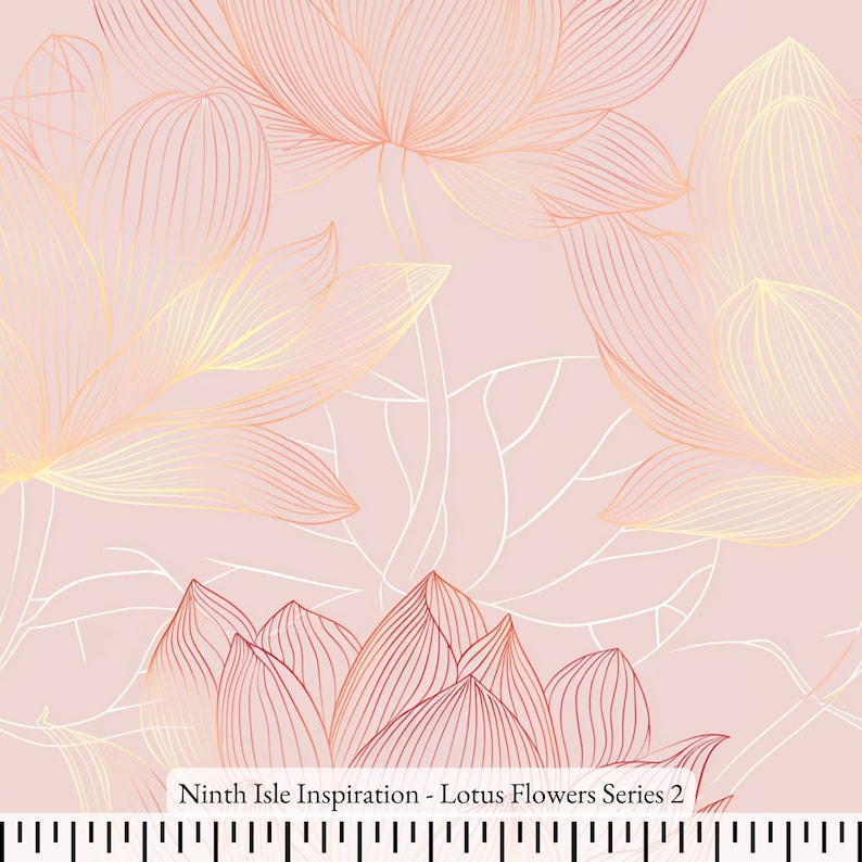 Lotus Flowers Rayon Fabric by the Yard - Ninthisle Inspiration ...