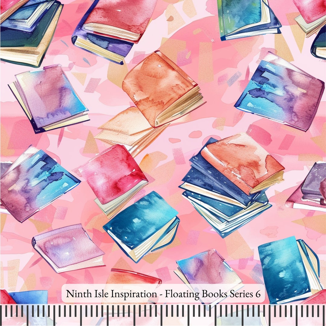 Floating Book Cotton Fabric by the Yard Ninthisle Inspiration Exclusive ...