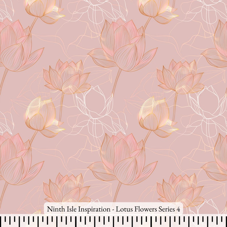 Lotus Flowers Rayon Fabric by the Yard - Ninthisle Inspiration ...