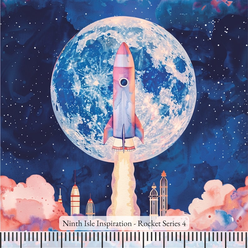 Rocket Rayon Fabric by the Yard Ninthisle Inspiration Exclusive ...