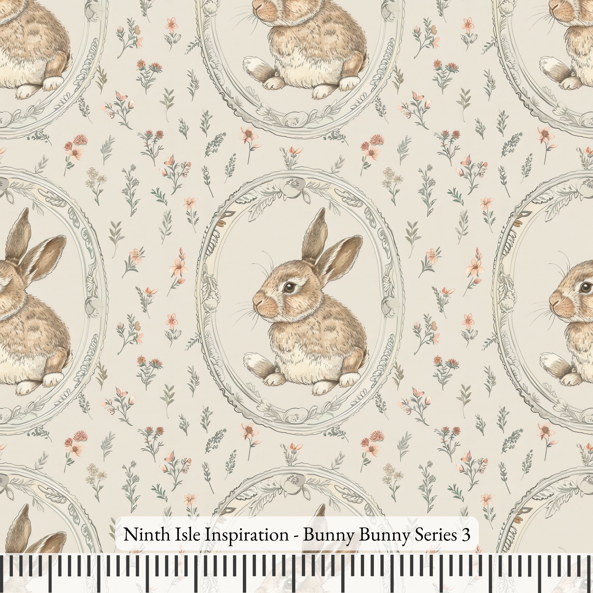 Print in Hawaii, Bunny Bunny Cotton Fabric by the Yard - Ninthisle ...