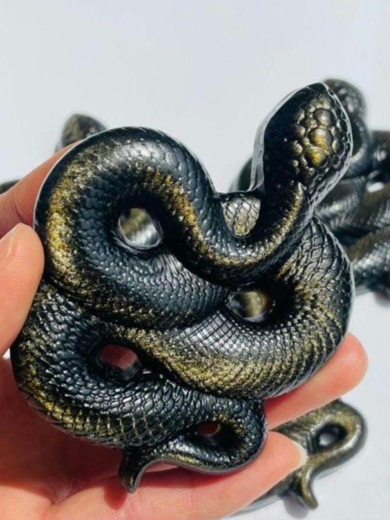 Gold Sheen Obsidian Snake Crystal - Etsy