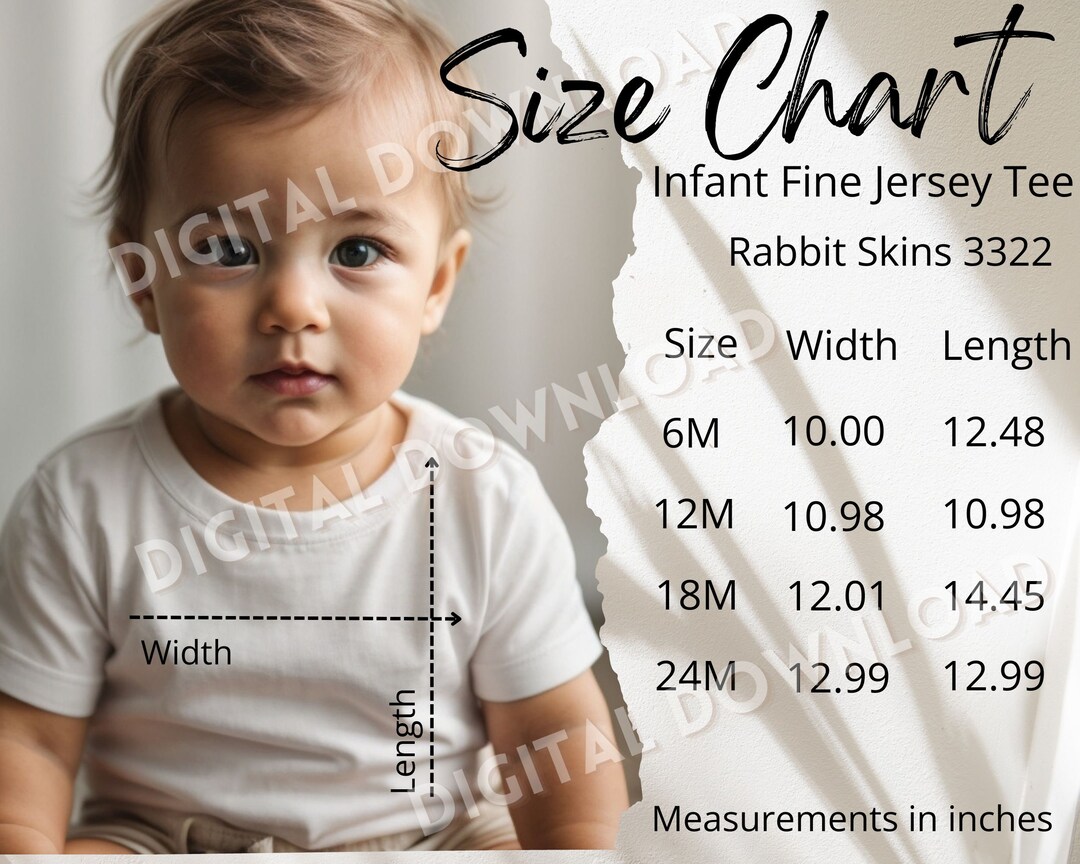Rabbit Skins 3322 Size Chart, Rabbit Skins Infant Fine Jersey Tee Size ...