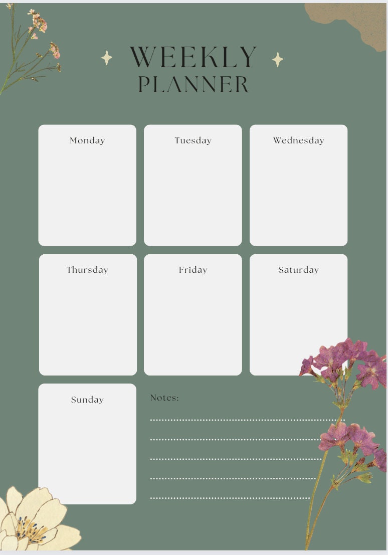 Weekly Planner - Etsy