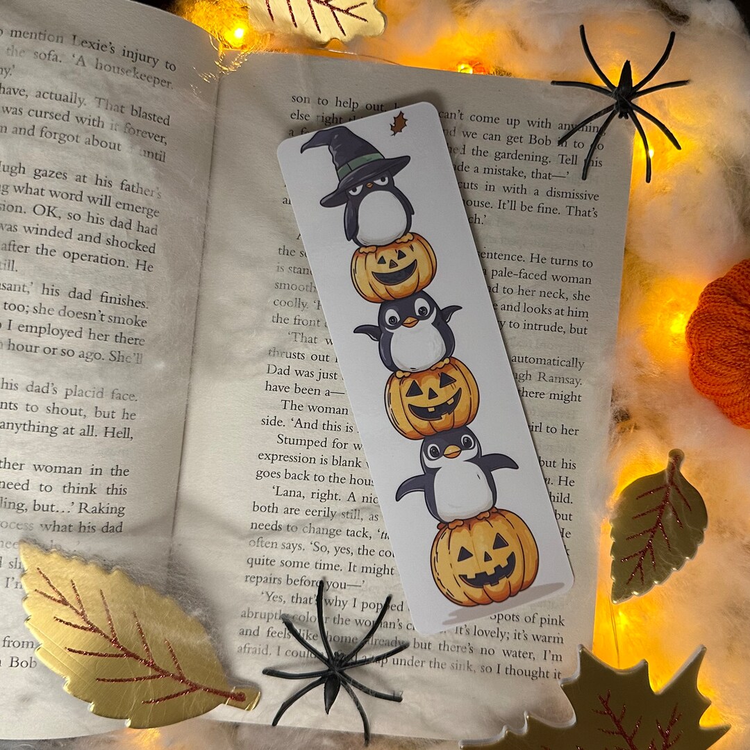 Halloween Bookmark | Penguin Bookmark |trick or Treat | Spooky Gift ...