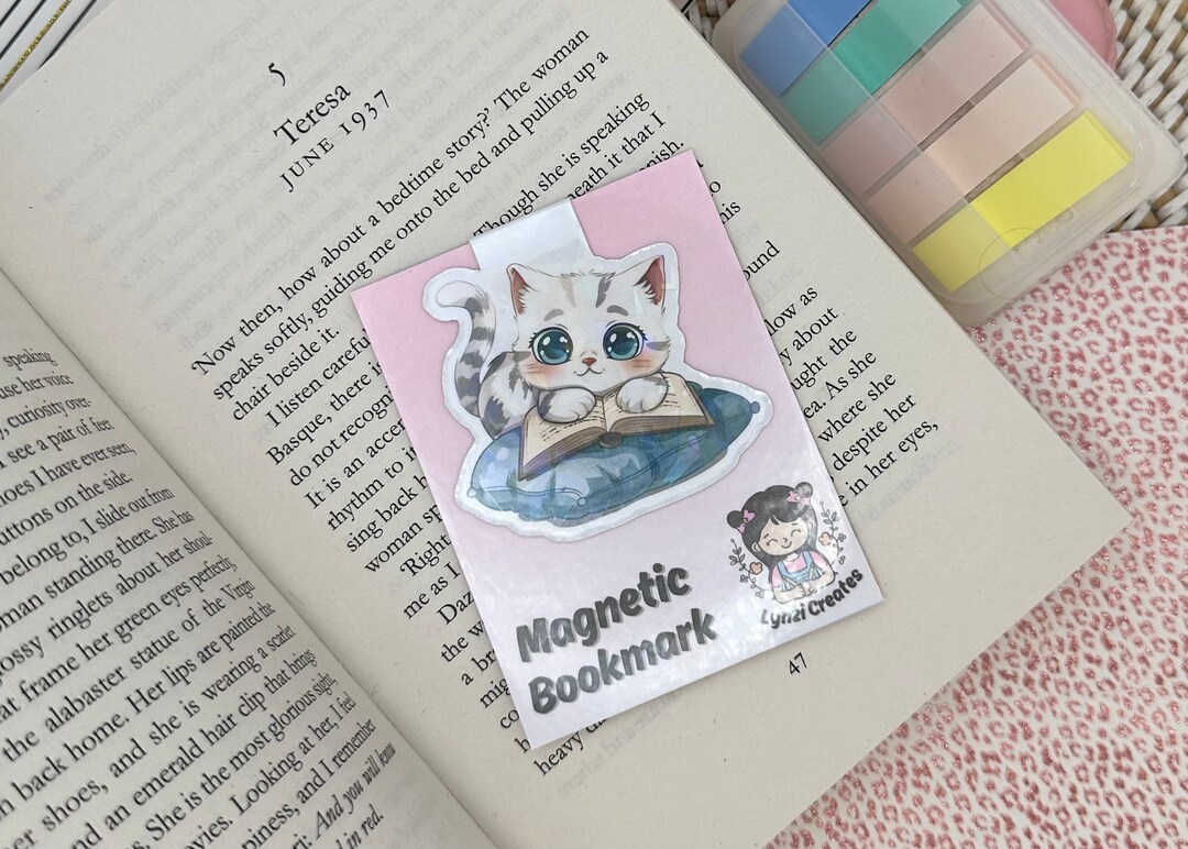 Cute Cat Magnetic Bookmark | Kitten Bookmark | Stationary Gift - Etsy UK