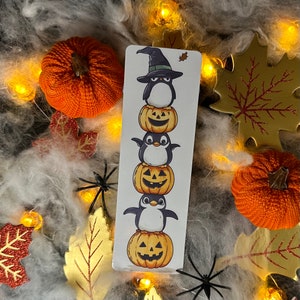 Halloween Bookmark | Penguin Bookmark |trick or Treat | Spooky Gift ...