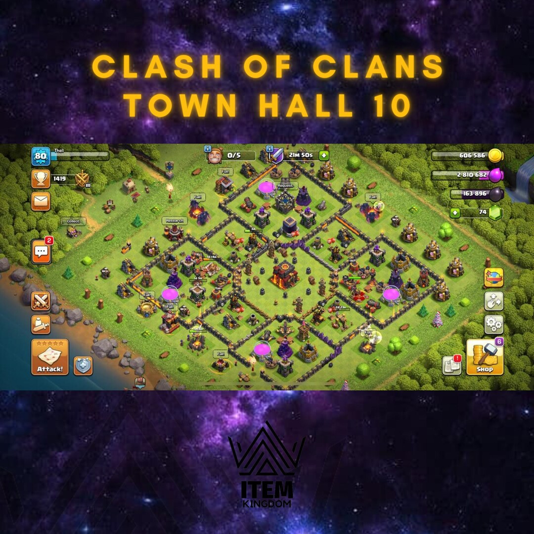 COC Clash of Clans Account TH 10 BH 6 Gem 1898 - Etsy