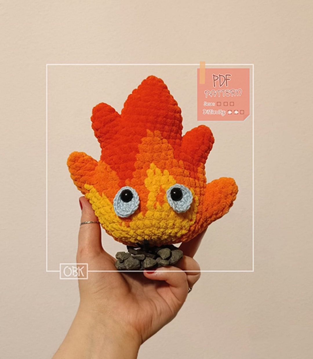 PDF Studio Ghibli Calcifer Pattern 2 Versions Medium Amigurumi VIDEO ...