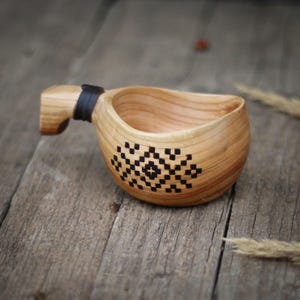 Handcrafted Kuksa Cup Made From Cherry Wood | Handmade Wooden Kuksa Cup ...