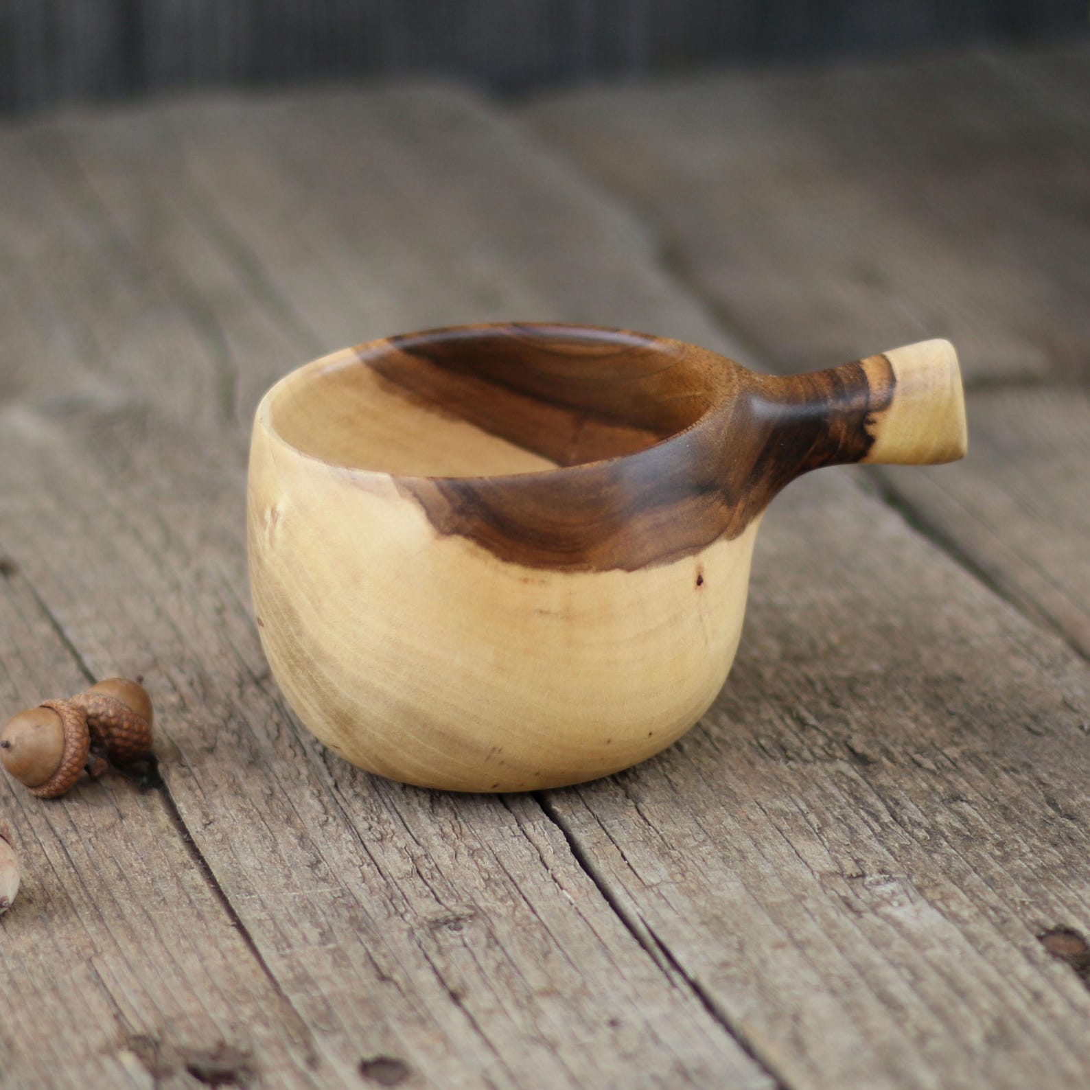 Handcrafted Walnut Kuksa – Wooden Camping Mug – Natural Oil-wax Finish ...