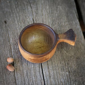Handcrafted Wooden Kuksa Handcarved Oak Wood Kuksa 5.0 Oz 150 Ml Wooden ...