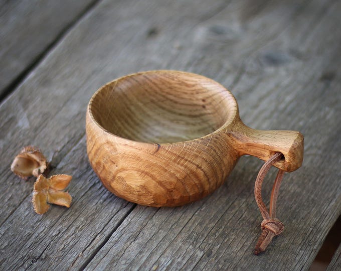 Handmade Birch Kuksa Cup Curly Sallow Handle Sami Coffee Drinking ...