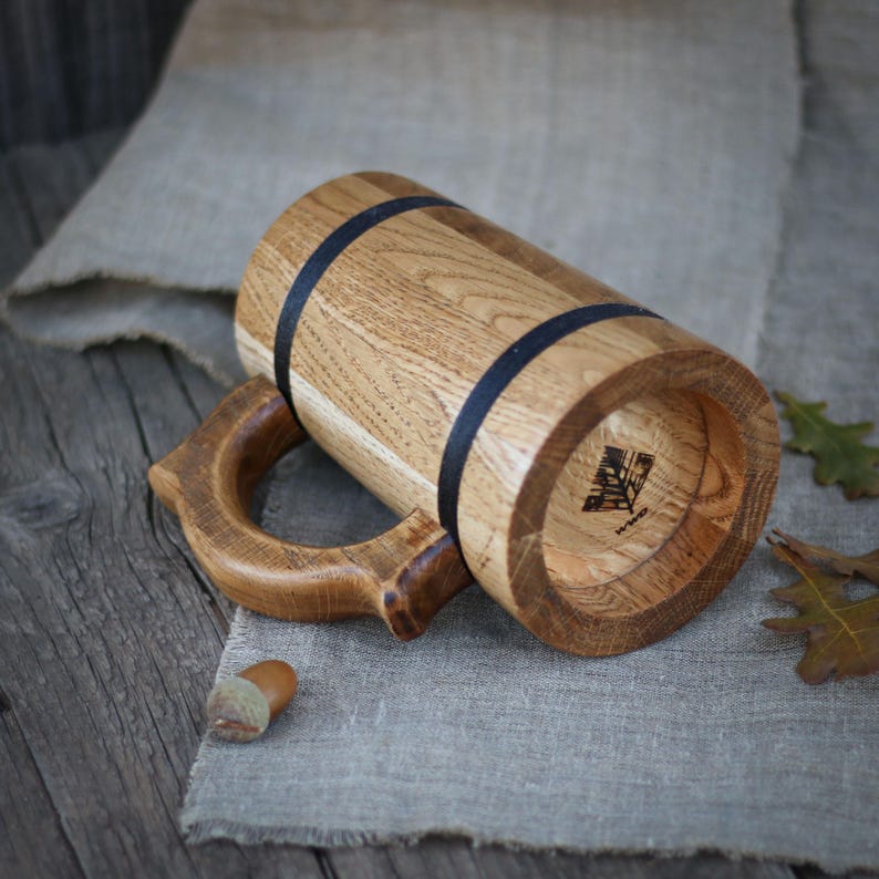 Handcrafted Oak Beer Mug: Rustic Wooden Tankard (600ml) - Etsy