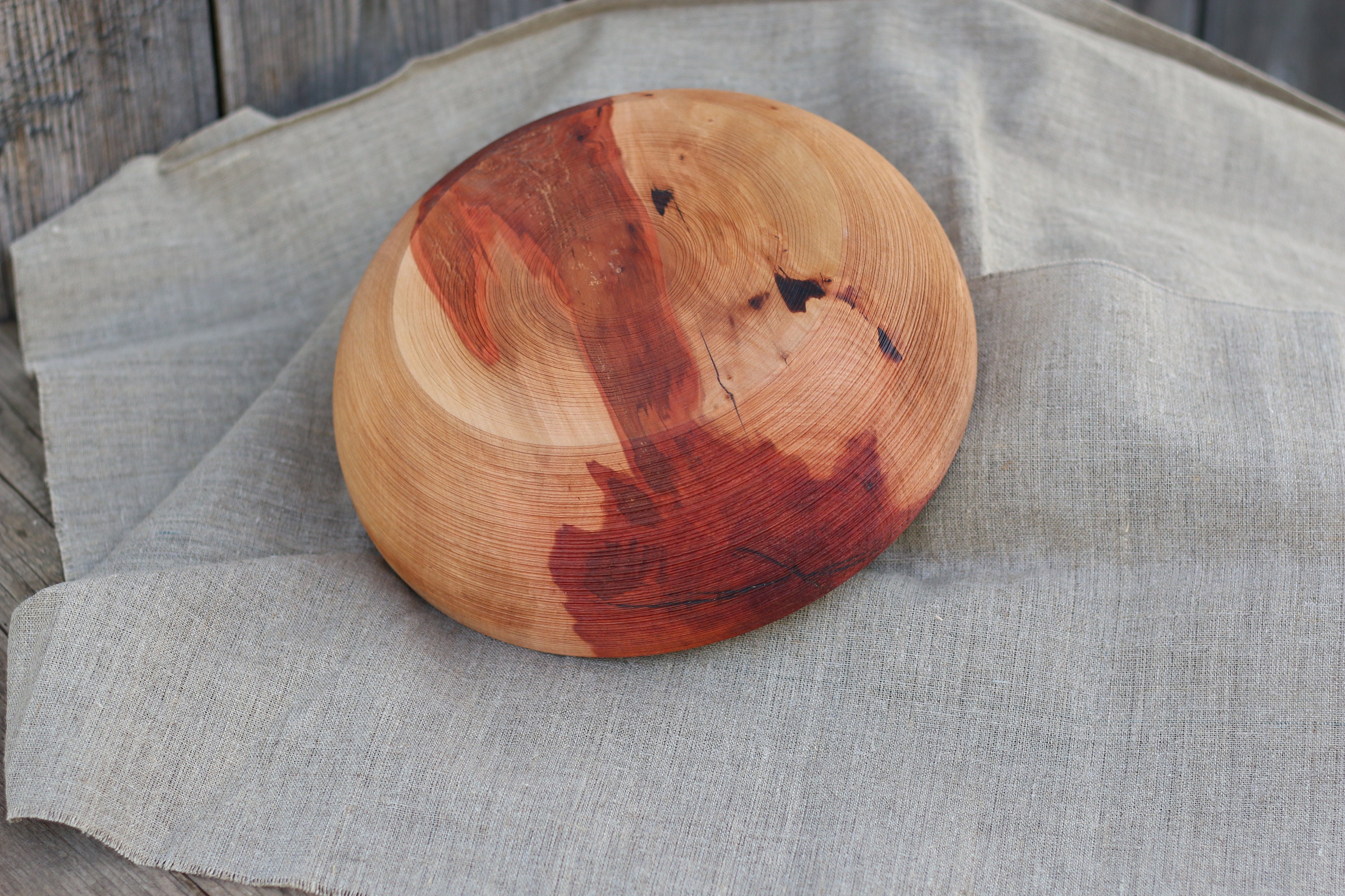 Handcrafted Wild Pear Wood Bowl 10 Inches - Etsy